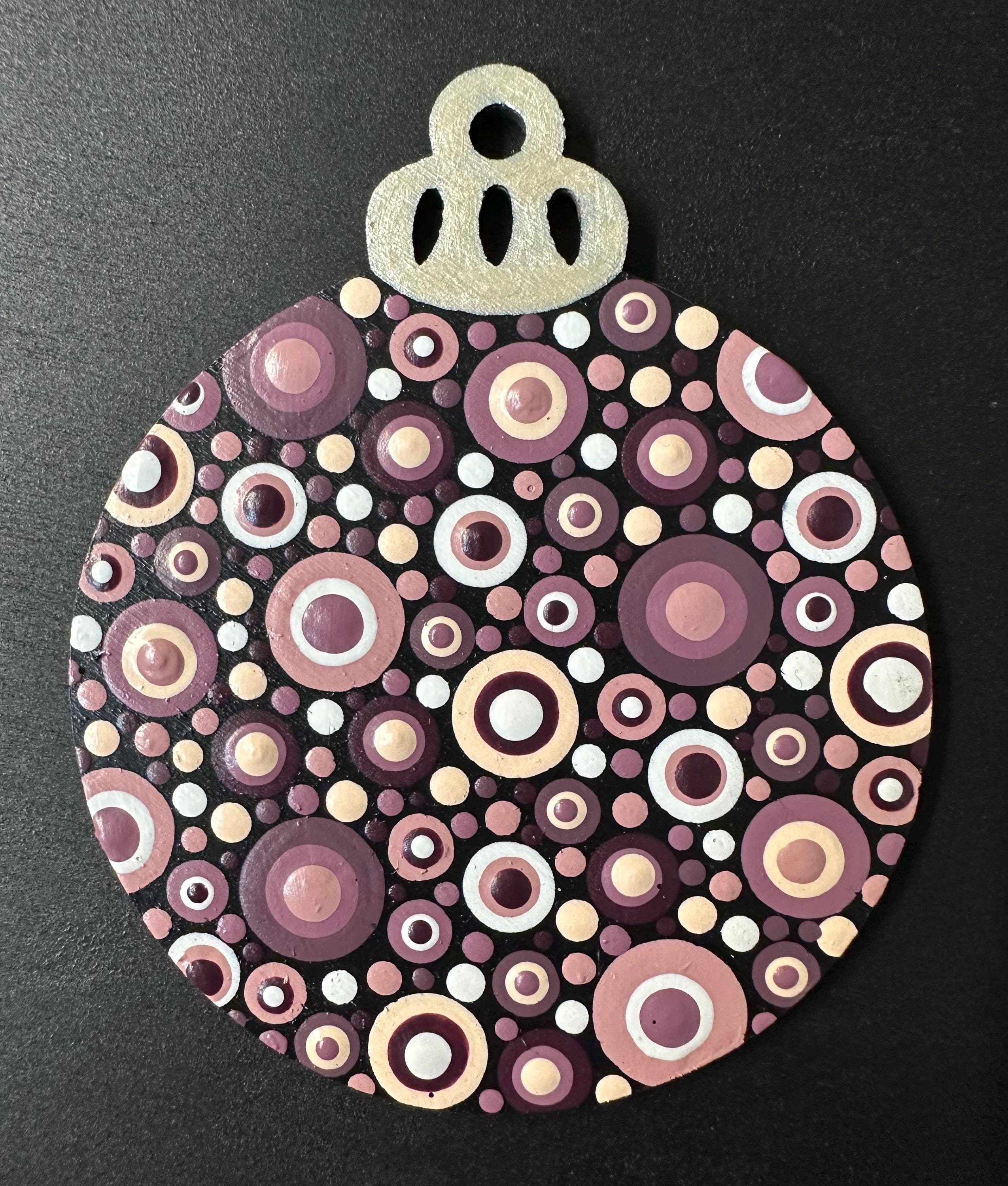 Dot Art Christmas Ornament Set: Hand Painted Mandala Wood Ornaments - Etsy