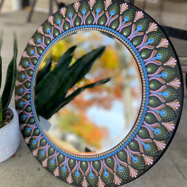 Hand Painted Mirror - Etsy