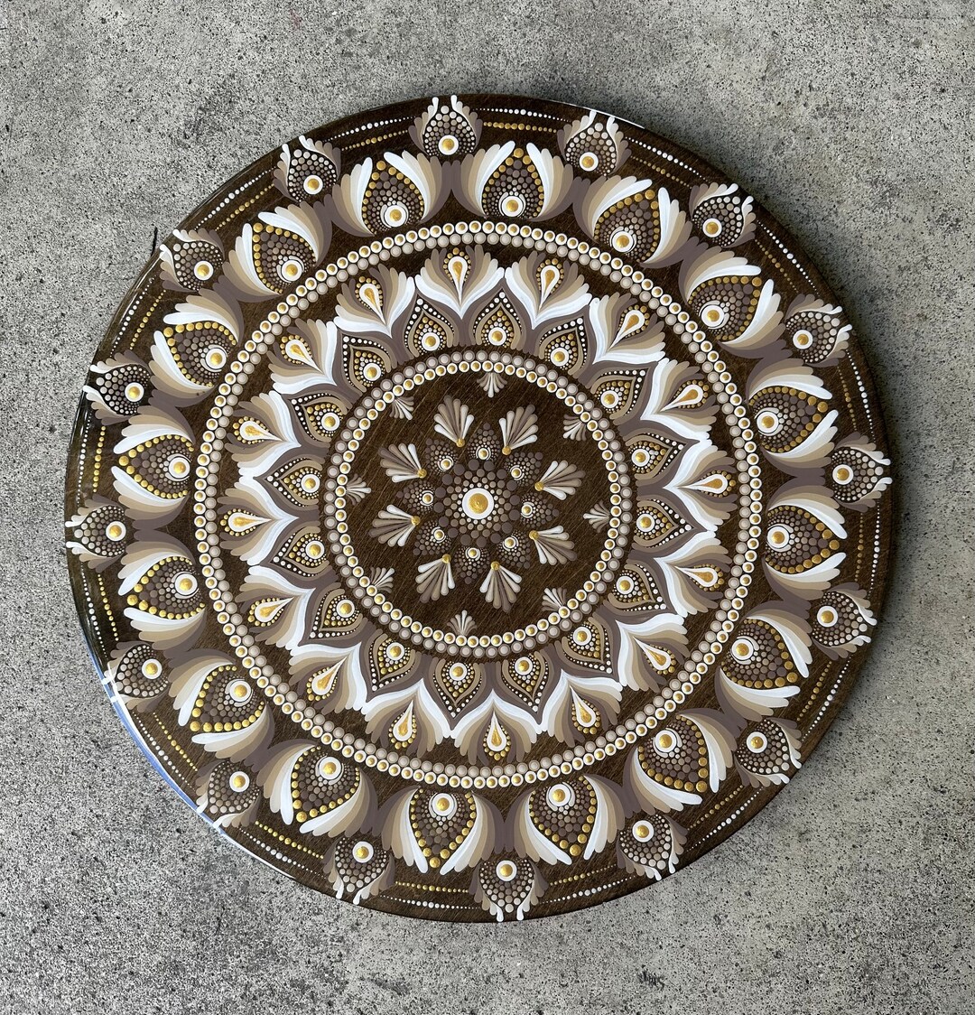 18inch Neutral Dot Mandala Painting Wall Hanging - Etsy