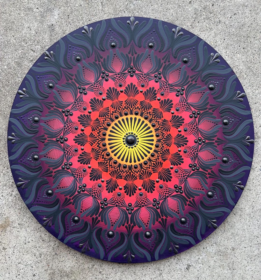 16inch Sunset Fade Gothic Mandala Painting - Etsy