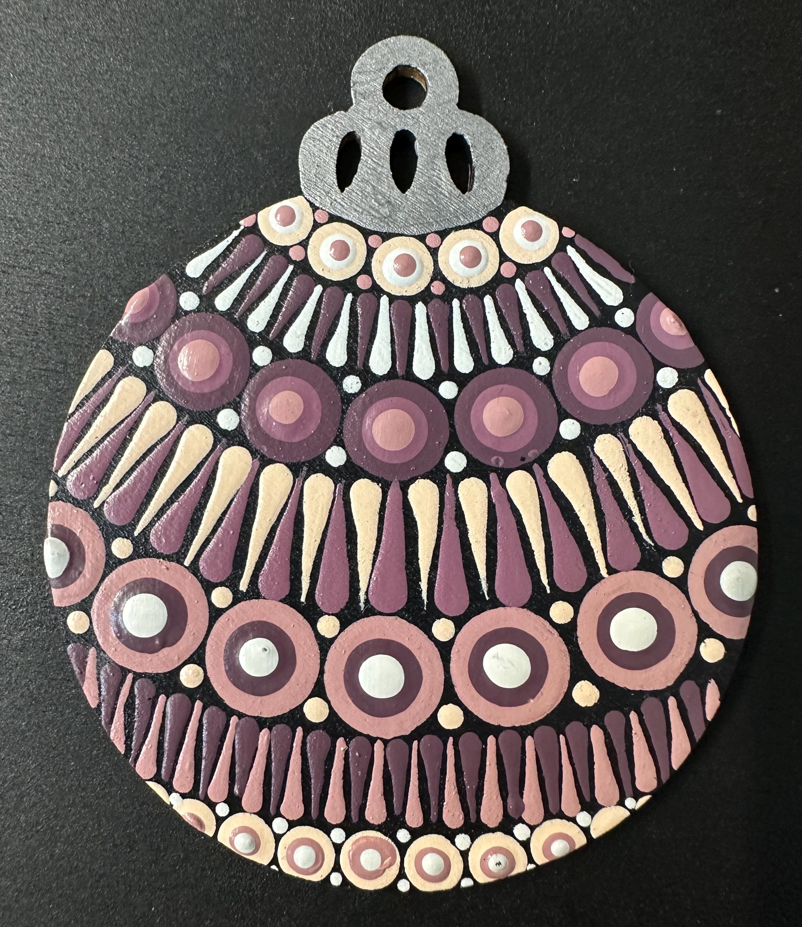 Dot Art Christmas Ornament Set: Hand Painted Mandala Wood Ornaments - Etsy