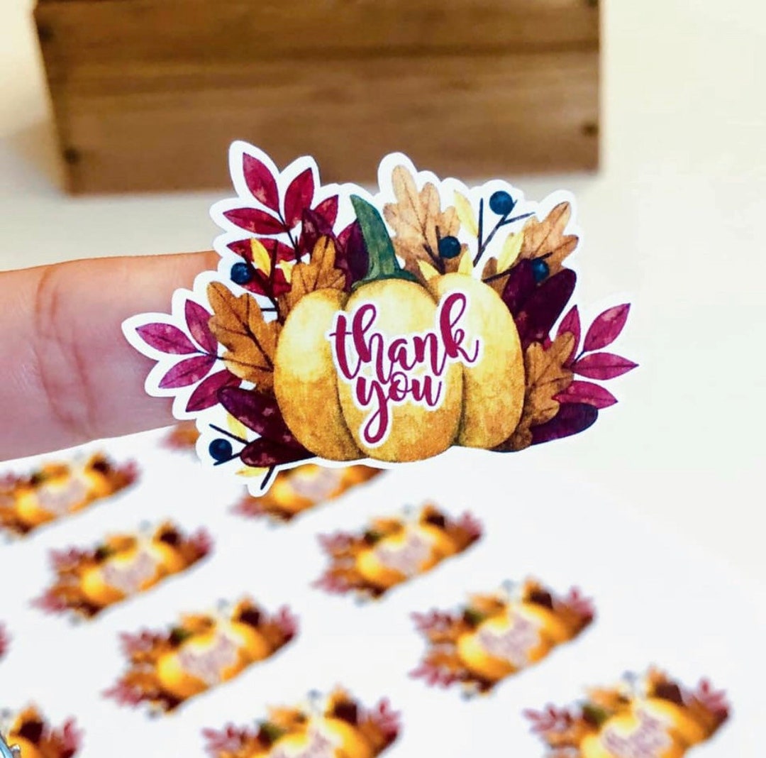 Pumpkin Stickers, Pumpkin Thank You Stickers, Fall Stickers, Packaging ...