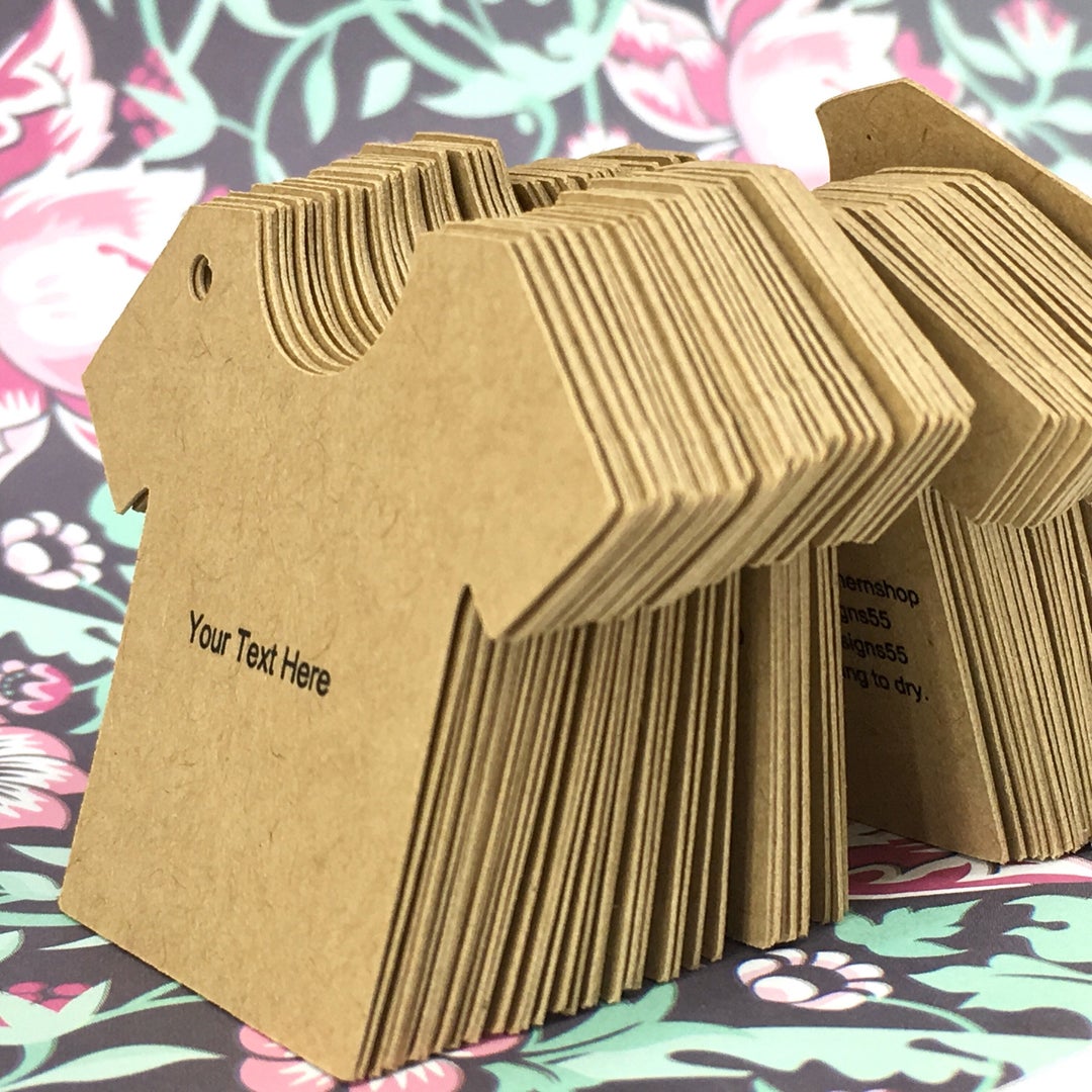 Kraft Brown Cardstock Tshirt Tags, Custom Clothing Price Tags, Set of ...