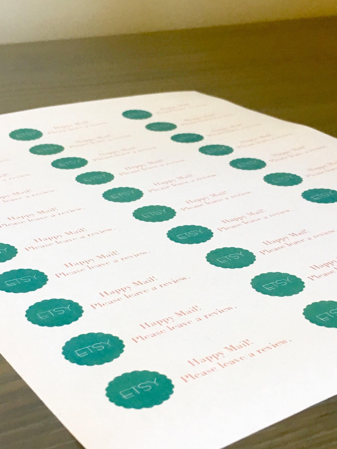 Please Leave a Review Label, Rectangle Sticker, Teal Review Label ...