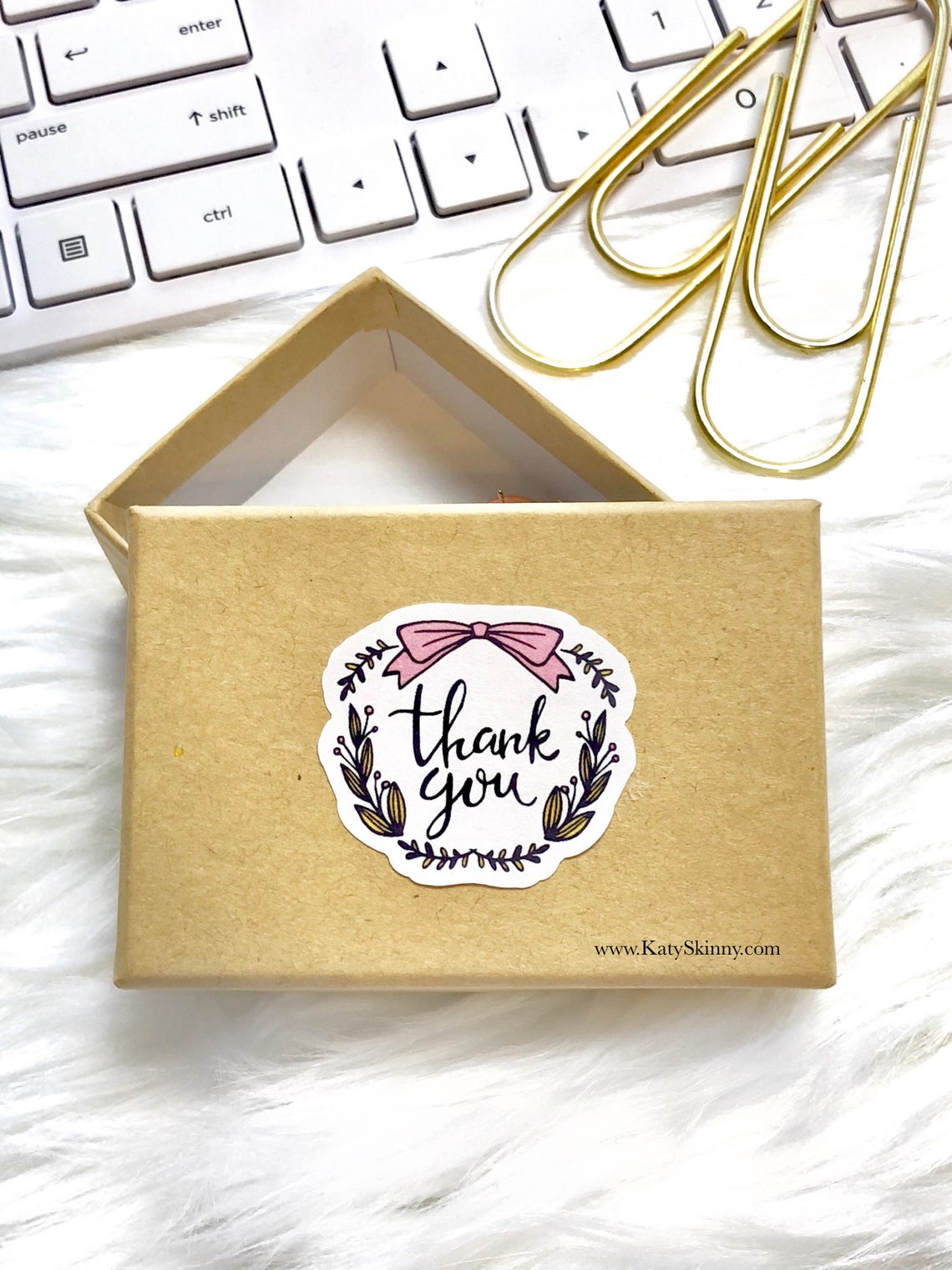 Thank You Stickers Thank You Labels Thank You Bow Girl Bow | Etsy