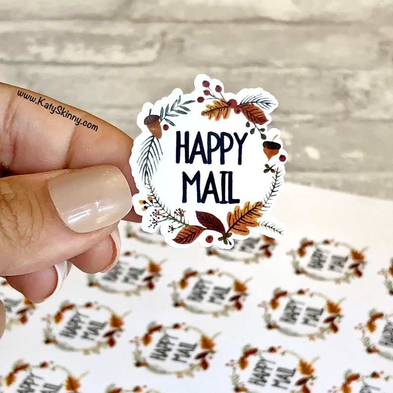 Happy Mail Fall Stickers Fall Diecut Stickers Leaf Fall - Etsy
