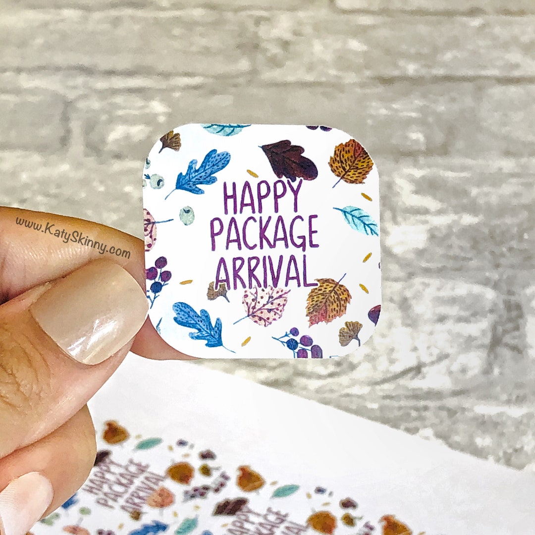 Happy Package Stickers, Happy Stickers, Fall Happy Labels. Square ...