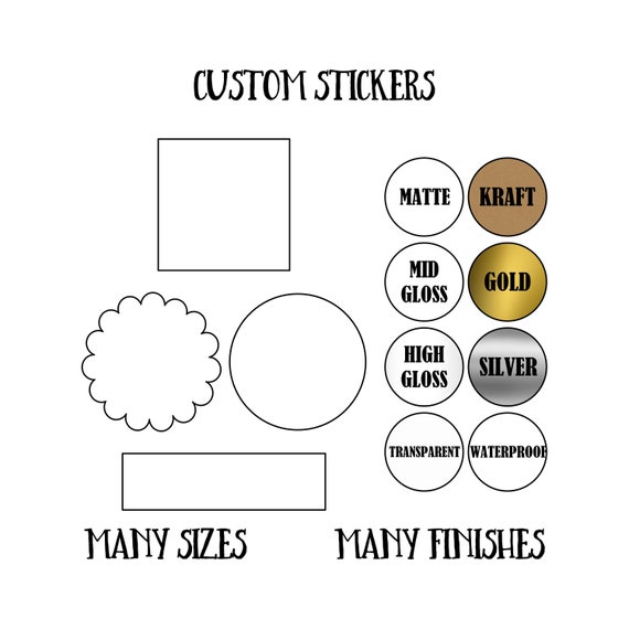 Custom Shaped Stickers Custom Labels Round Stickers Squared | Etsy