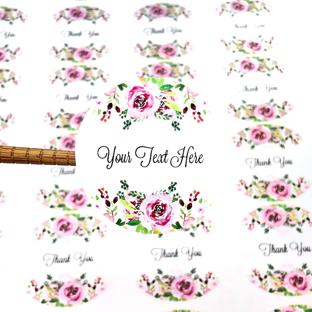 Custom Floral Stickers, Watercolor Floral, Custom Floral Stickers ...