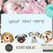 Printable Place Cards for Dog Party, Editable, Customize, Name Cards ...