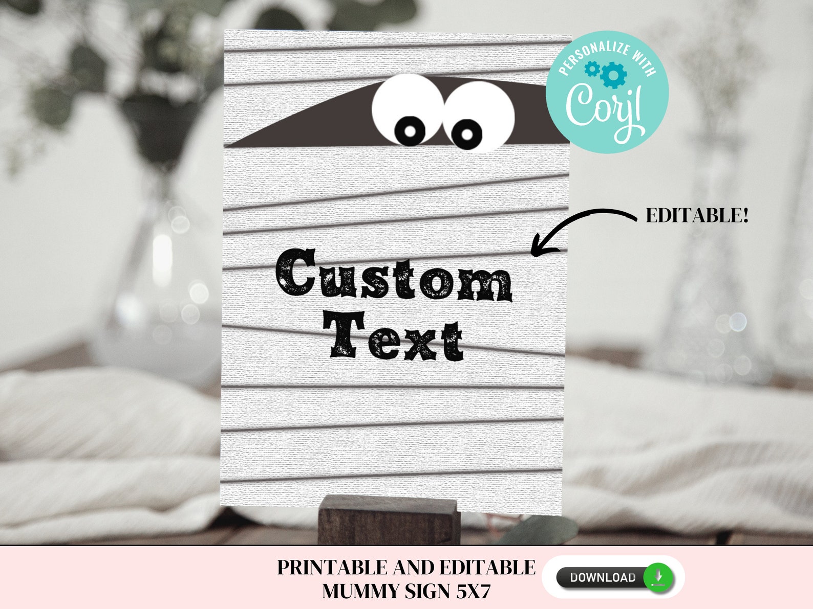 Editable and Printable Mummy Party Package DIY Halloween Party Favor ...