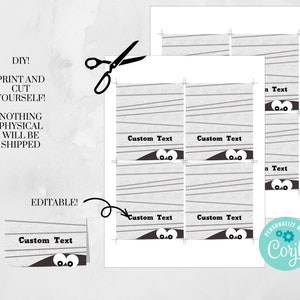 Printable and Editable Mummy Place Cards - Customize, DIY, Halloween ...