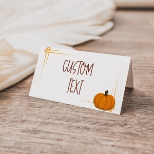 Printable and Editable Pumpkin Place Cards - Customize, DIY, Halloween ...