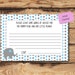Elephant Baby Shower Advice Cards (digital) - in Blue and Gray, Polka ...