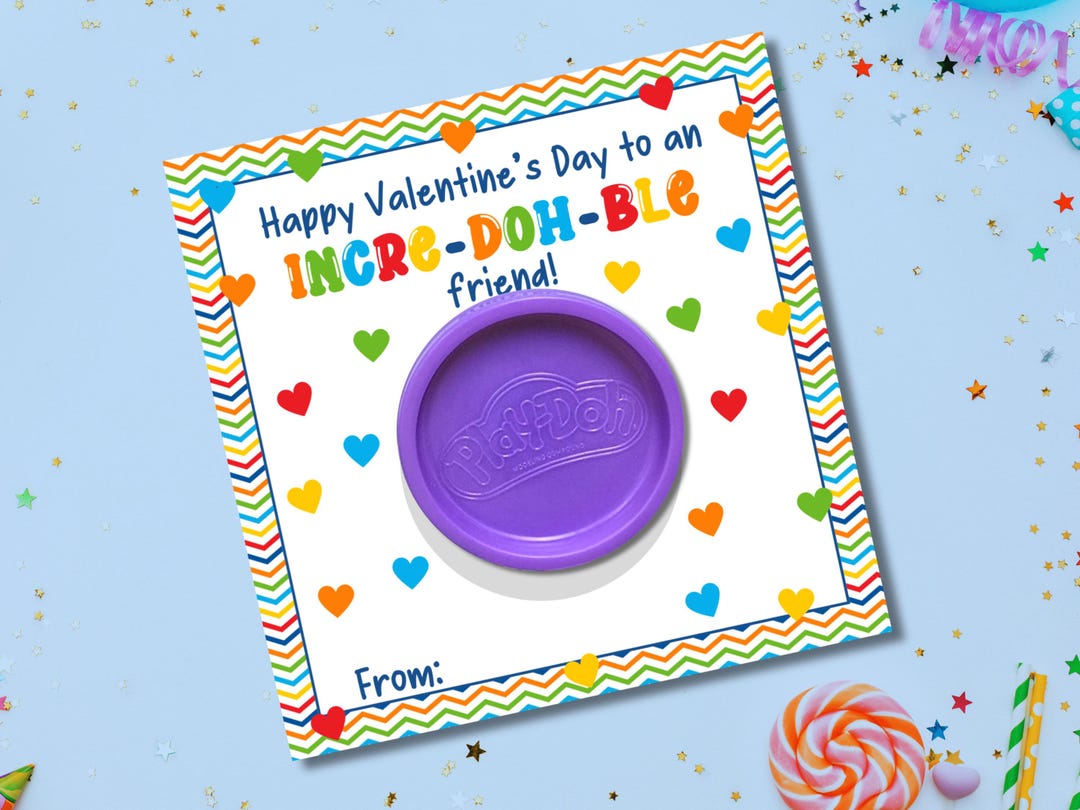 Play Dough Valentine Gift Tag | Printable Play Dough Tag | Valentine ...