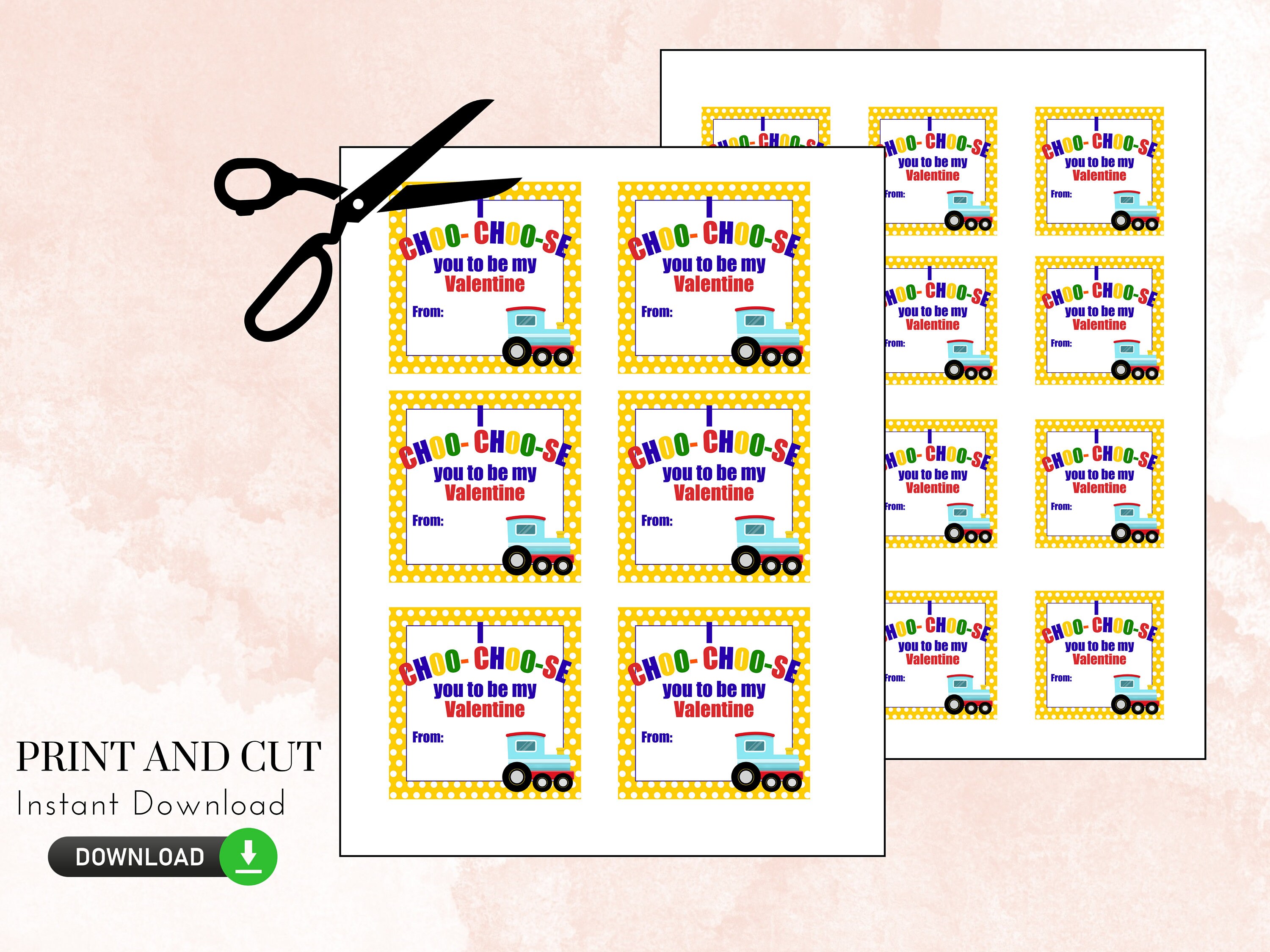 Train Valentine's Day Tag- Printable -valentines Day Card, School Vday ...
