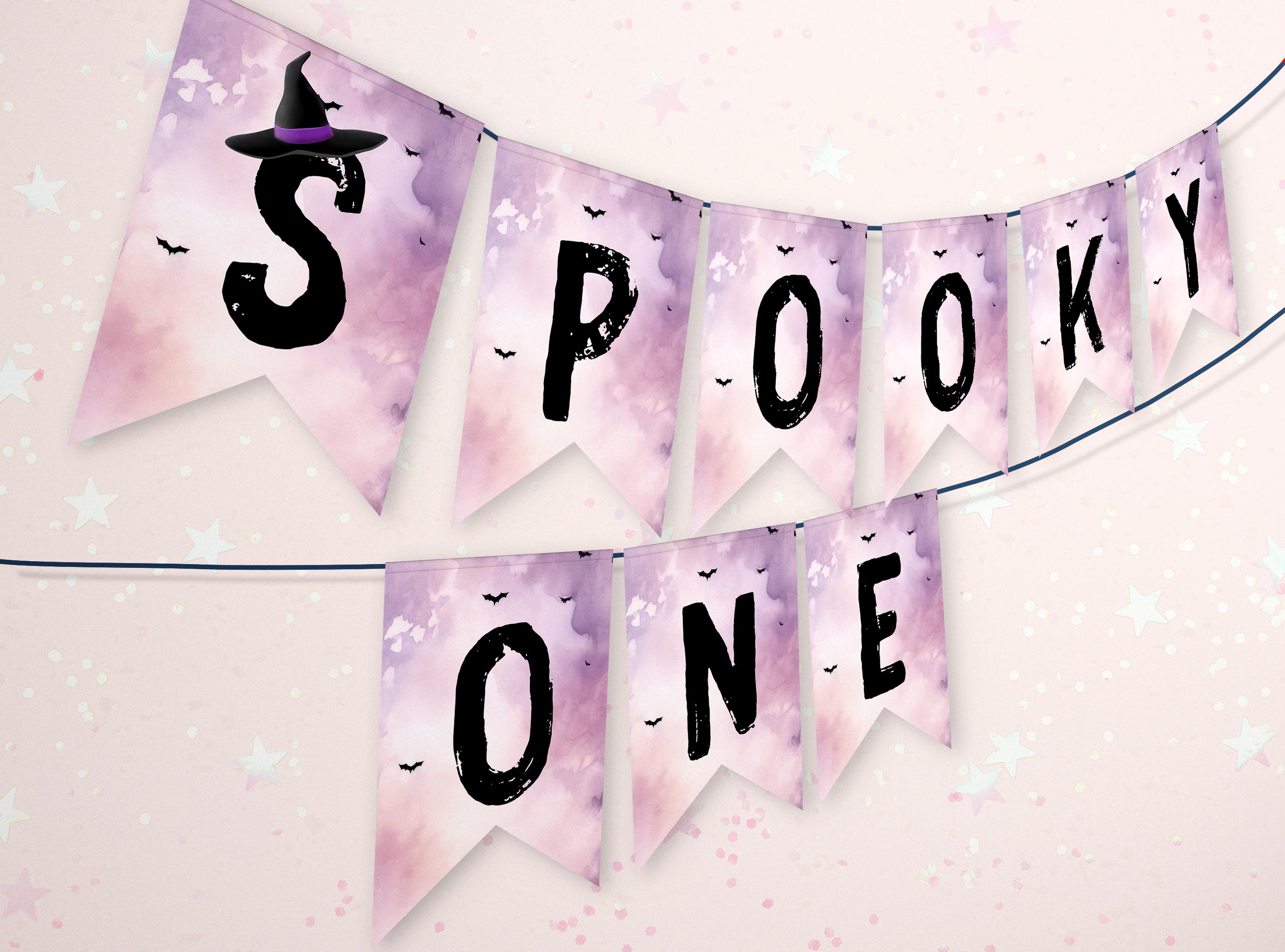 Spooky One Banner Printable | Print and Cut Halloween Banner ...