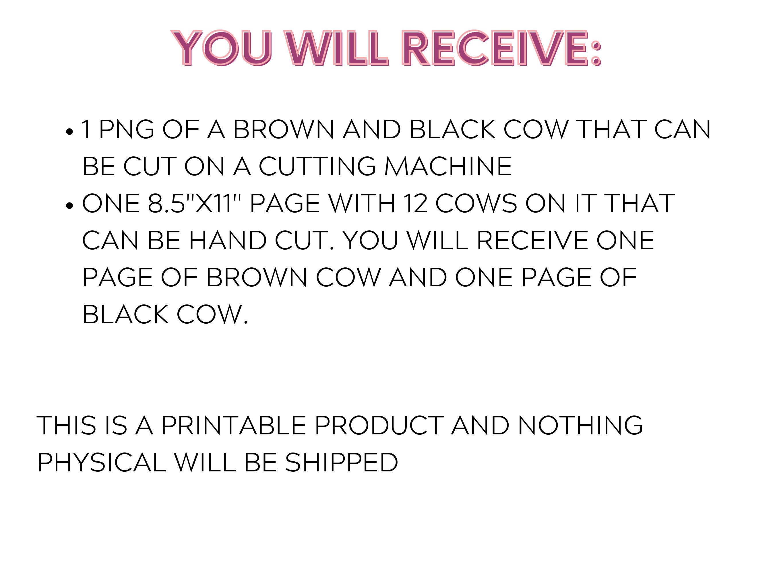 Cow Cupcake Toppers (printable) - Digital Cow Toppers, DIY, Print and ...