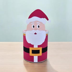 Santa Chip Can Template Printable | Christmas Chip Can | Party Favor ...