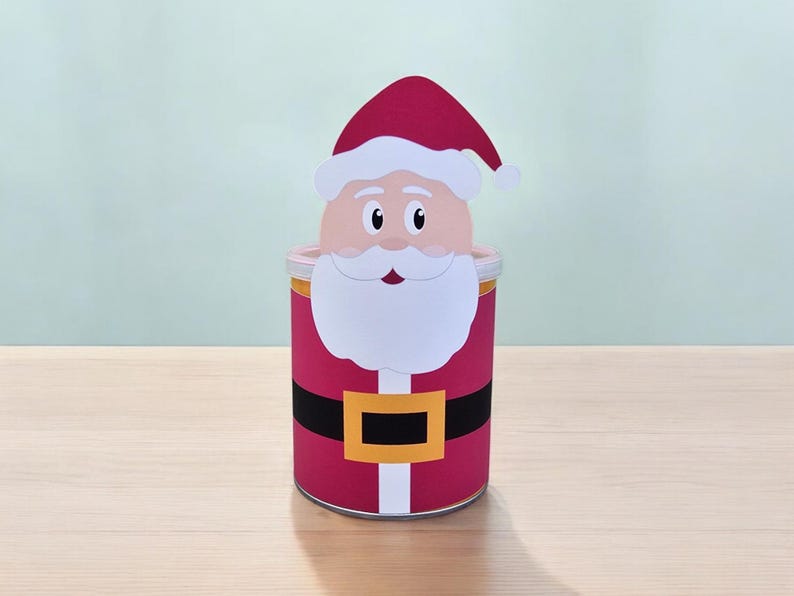 Santa Chip Can Template Printable Christmas Chip Can Party Favor School ...