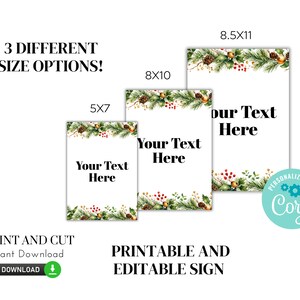 Editable and Printable Christmas Sign - Custom Text, DIY Holiday Signs ...