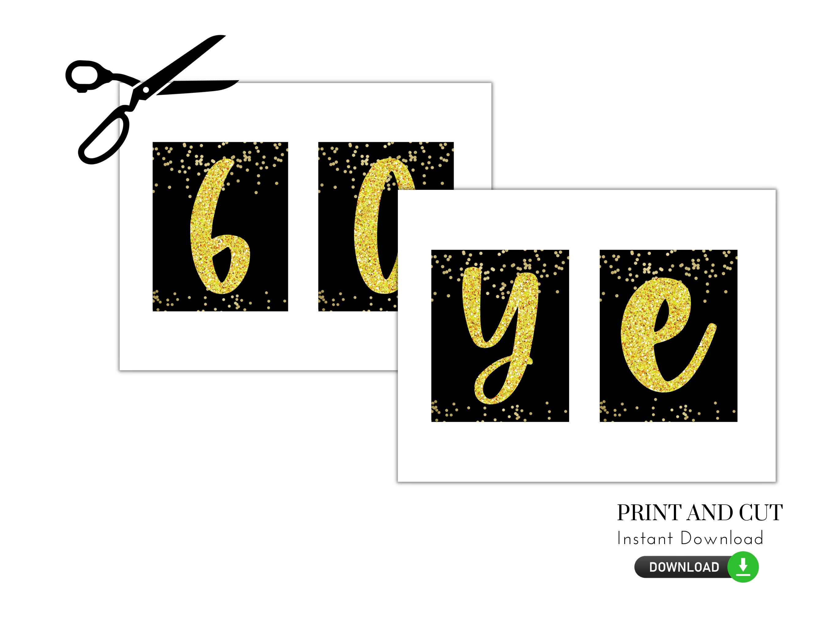 60 Years Loved Printable Banner Digital, DIY, Garland, Do It Yourself ...