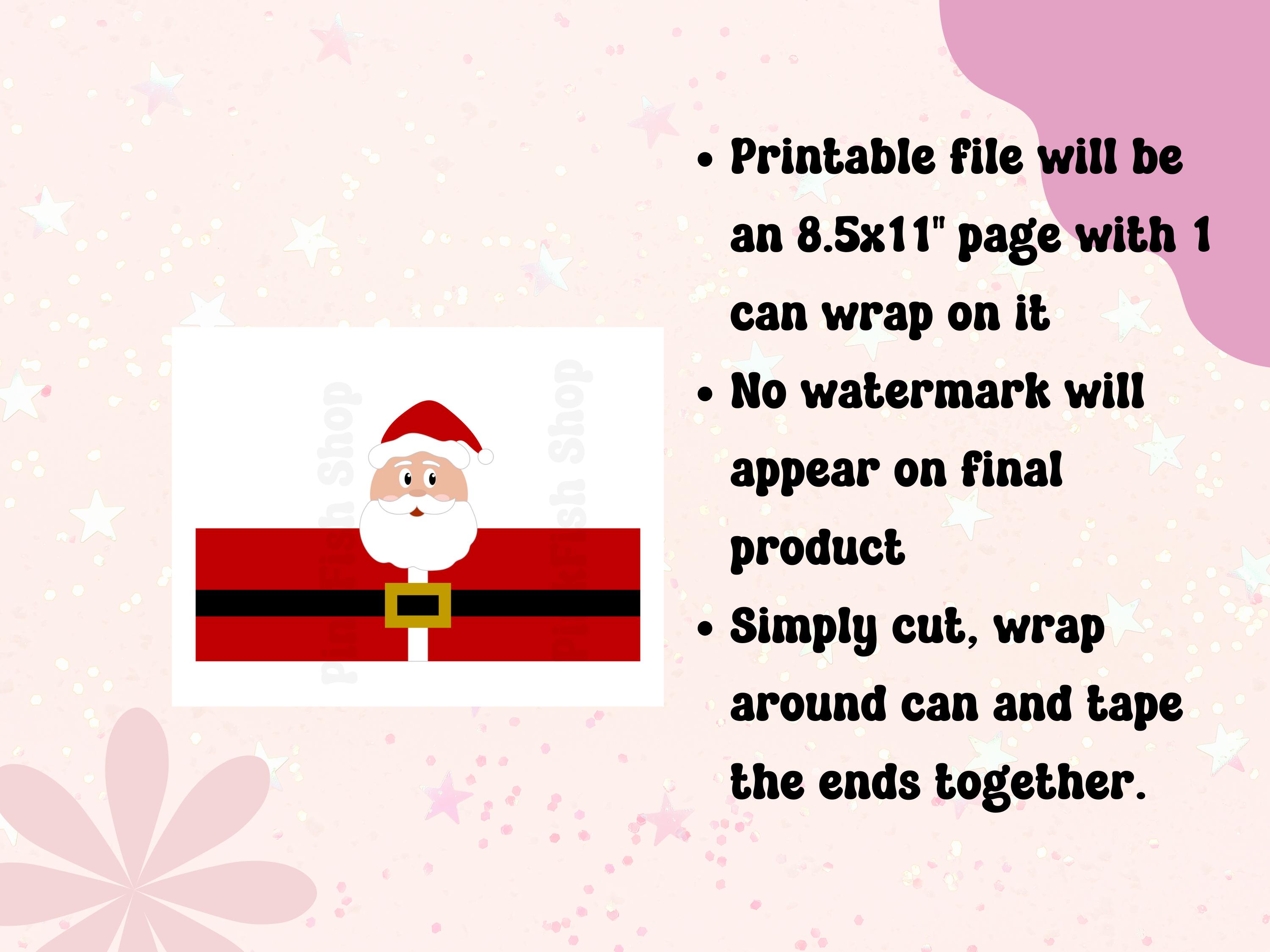 Santa Chip Can Template Printable | Christmas Chip Can | Party Favor ...
