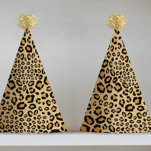 Printable Cheetah Print Party Hat (DIY) - Download, Birthday Hat, Bday ...