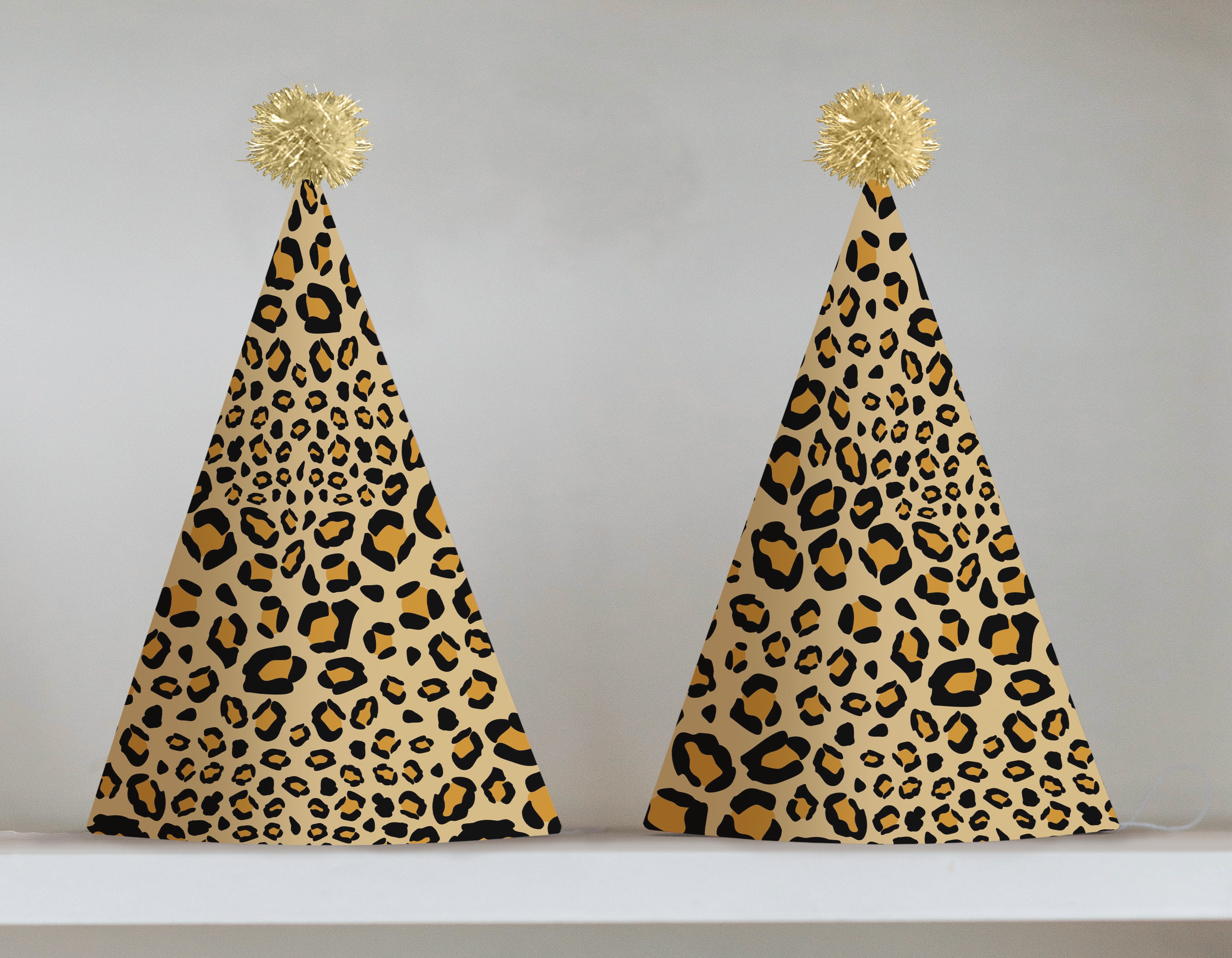 Printable Cheetah Print Party Hat (DIY) - Download, Birthday Hat, Bday ...