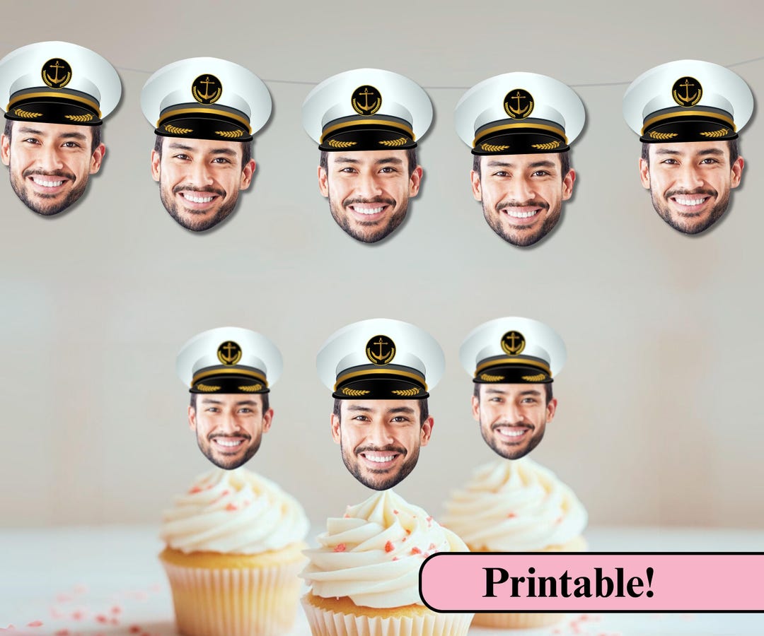 Digital Naval Cupcake Toppers | Printable Navy Banner | Nautical ...