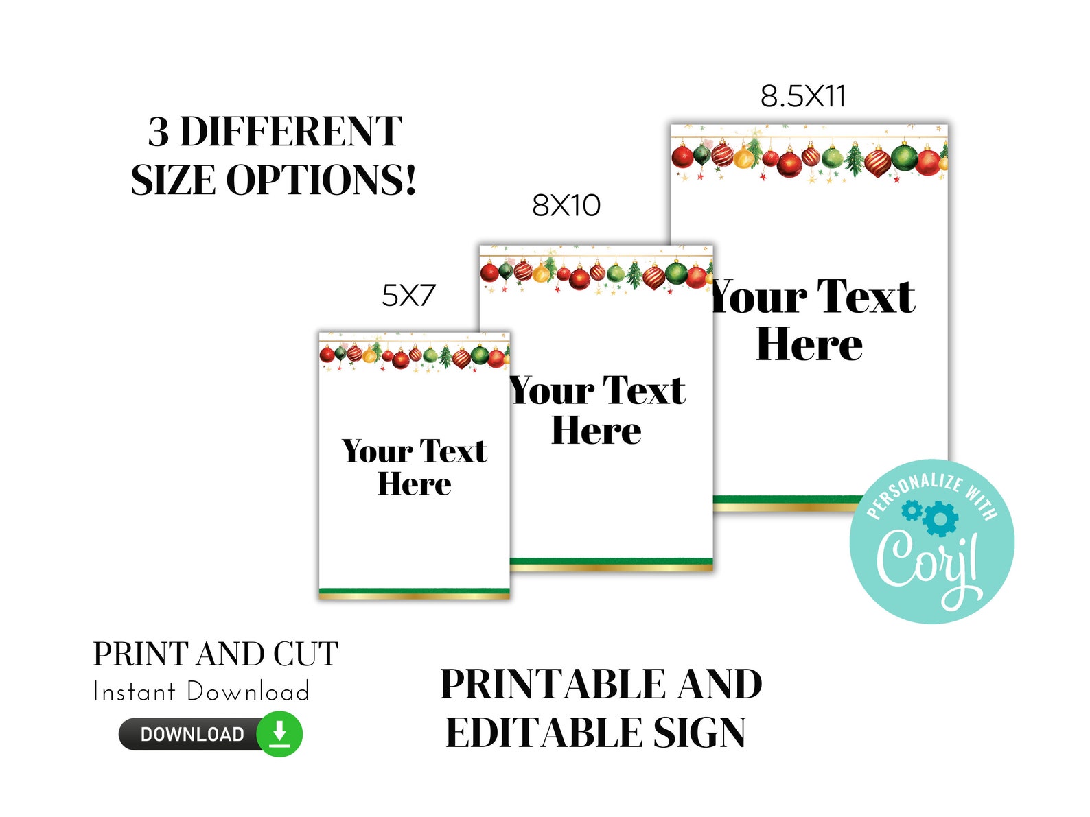 Editable and Printable Christmas Sign - Custom Text, DIY Holiday Signs ...