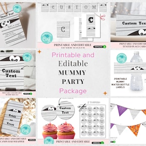 Editable and Printable Mummy Party Package - DIY Halloween Party Favor ...