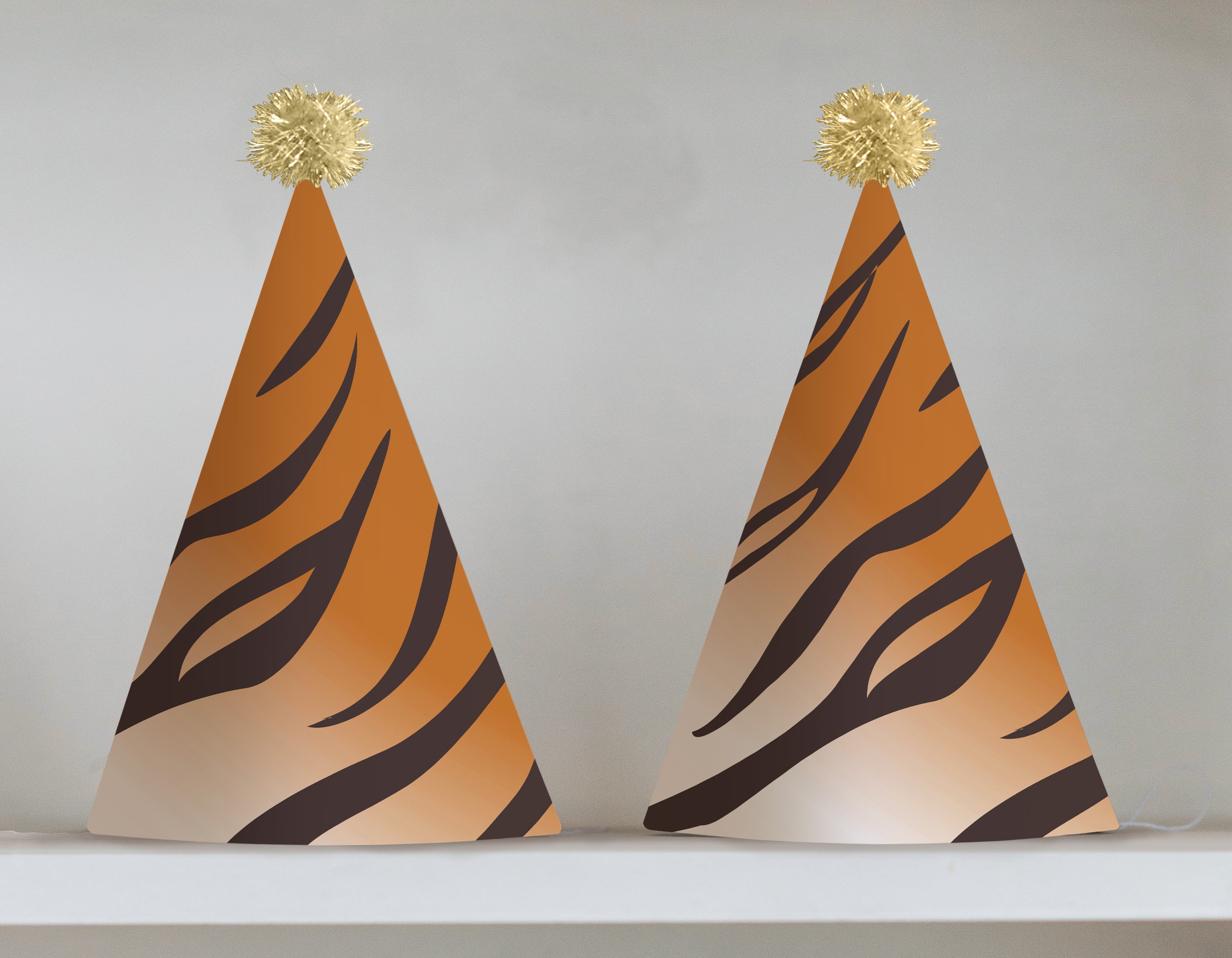 Printable Tiger Print Party Hat (DIY) - Download, Birthday Hat, Bday ...