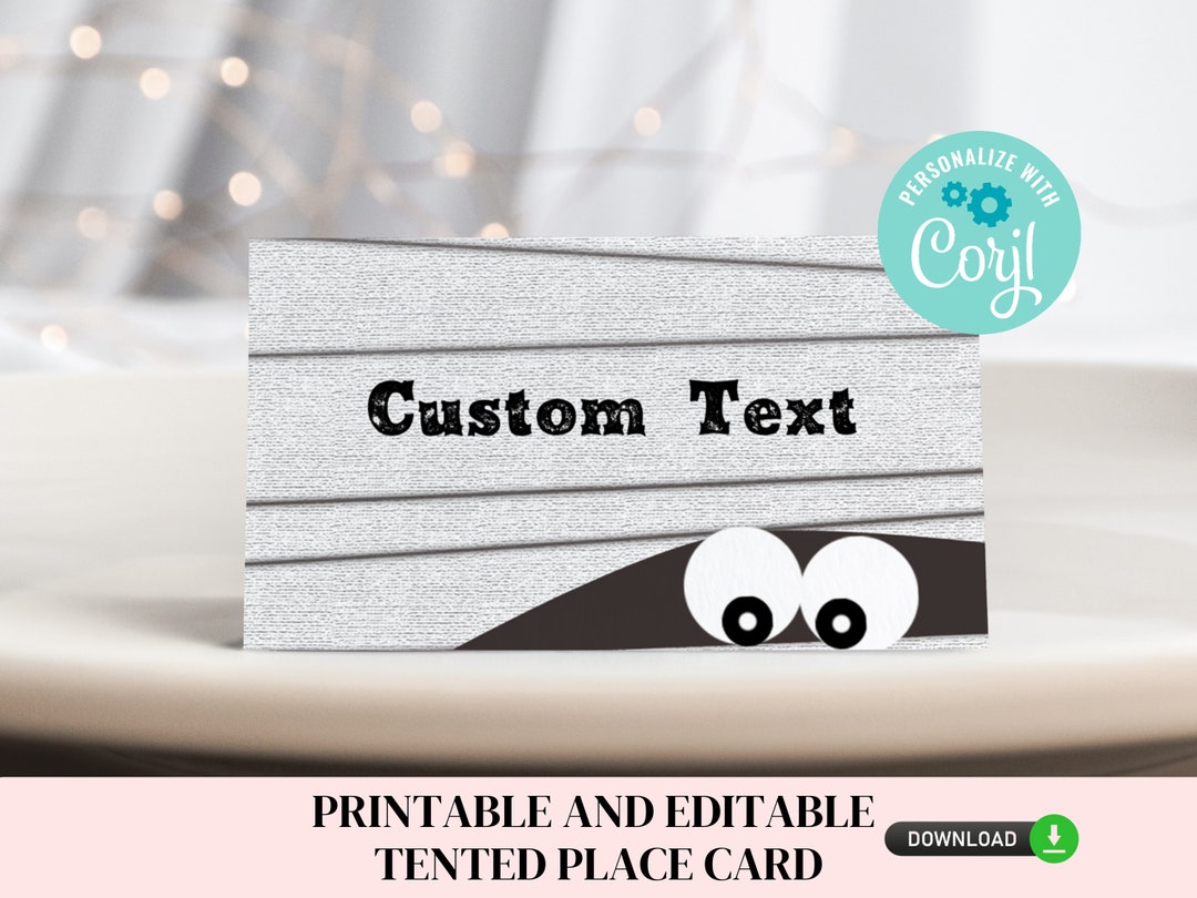 Printable and Editable Mummy Place Cards - Customize, DIY, Halloween ...