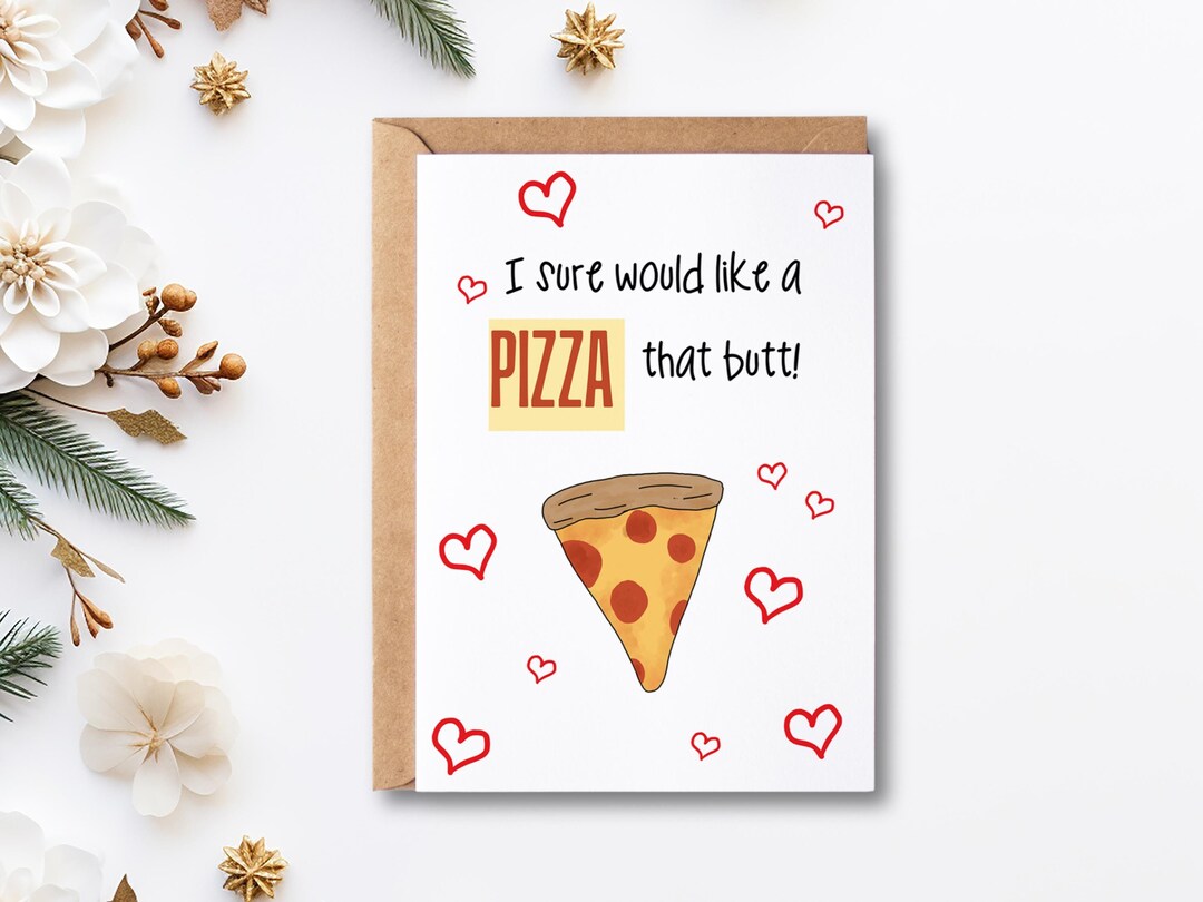 Printable Pizza Card Pizza Anniversary Card Pizza Valentine's Day Card ...