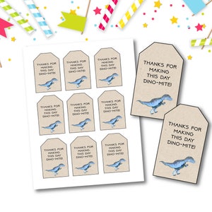 Dinosaur Favor Tags INSTANT DOWNLOAD You Made the Day Dino-mite ...