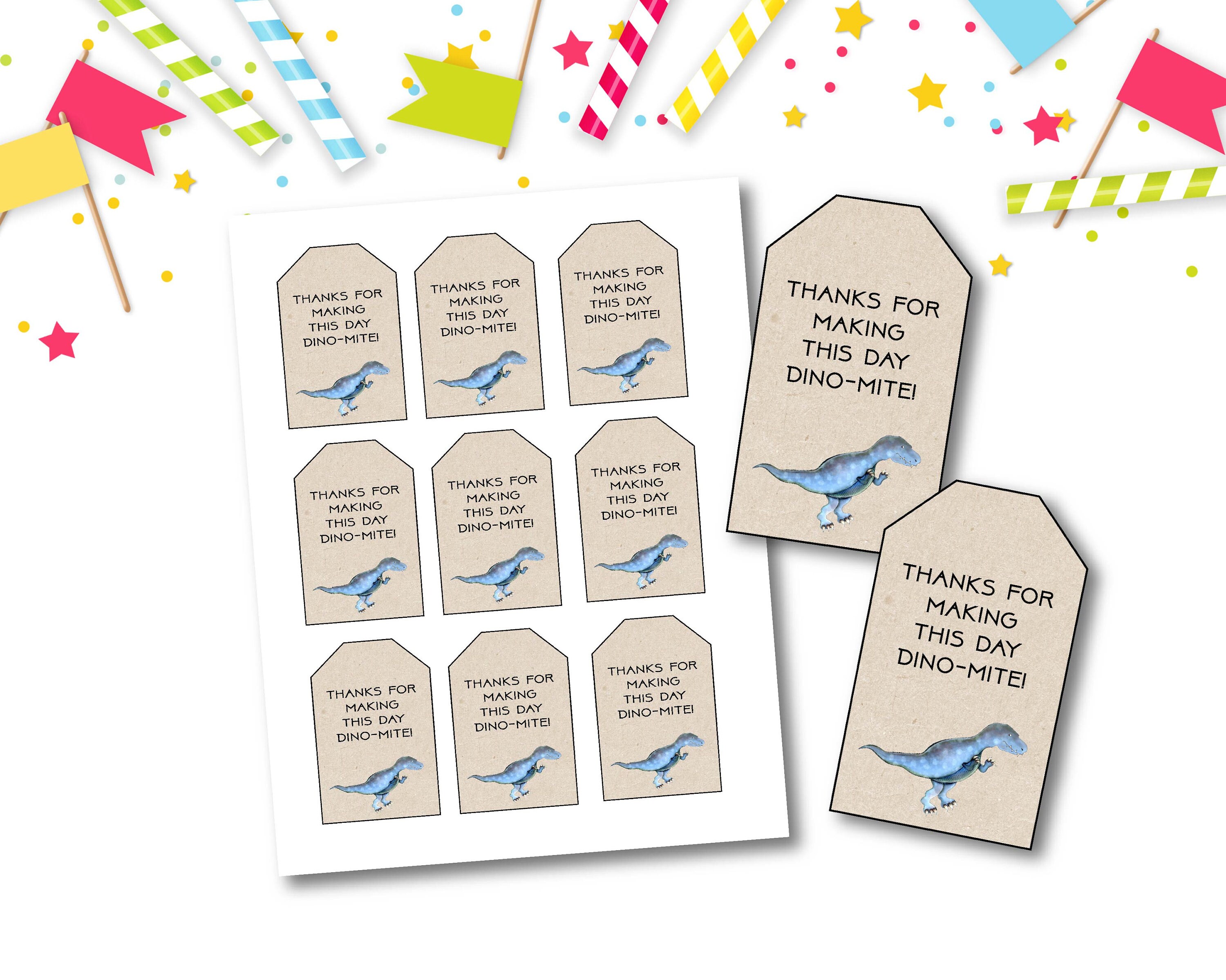Dinosaur Favor Tags INSTANT DOWNLOAD You Made the Day Dino-mite ...