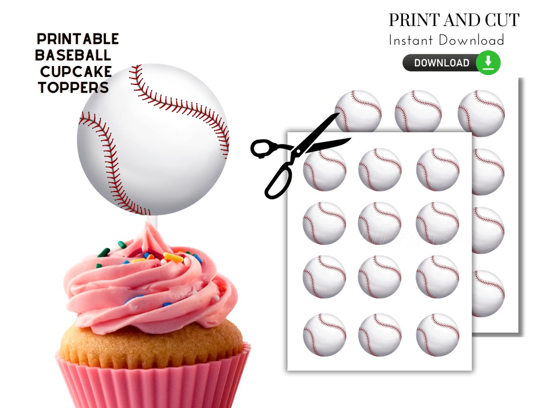 Printable Baseball Cupcake Toppers - Printable Sports Cupcake Toppers ...