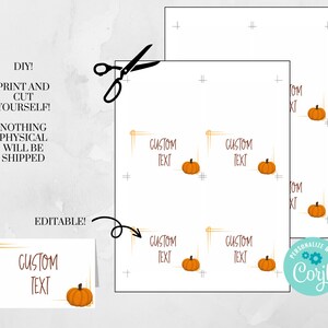 Printable and Editable Pumpkin Place Cards - Customize, DIY, Halloween ...