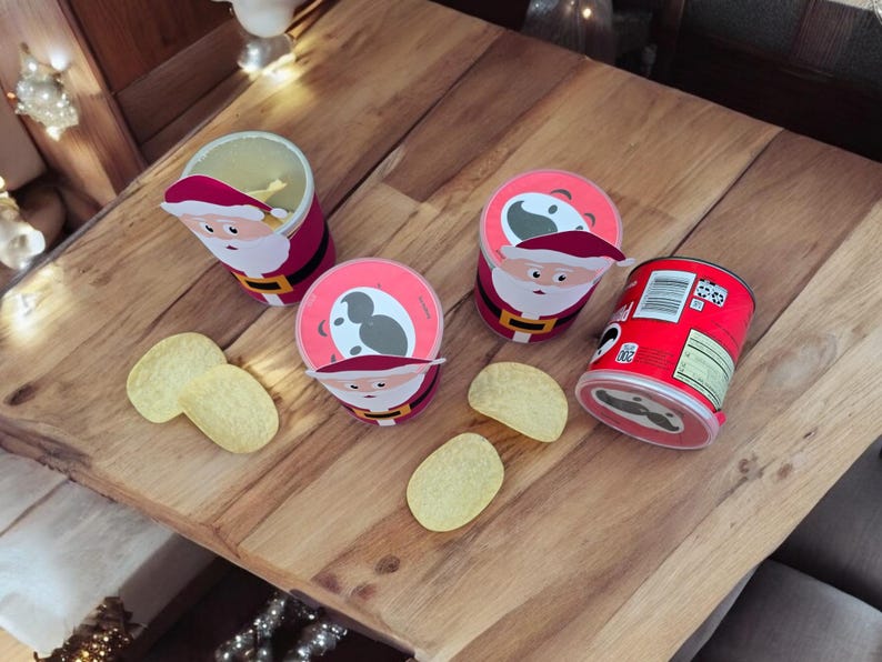 Santa Chip Can Template Printable Christmas Chip Can Party Favor School ...