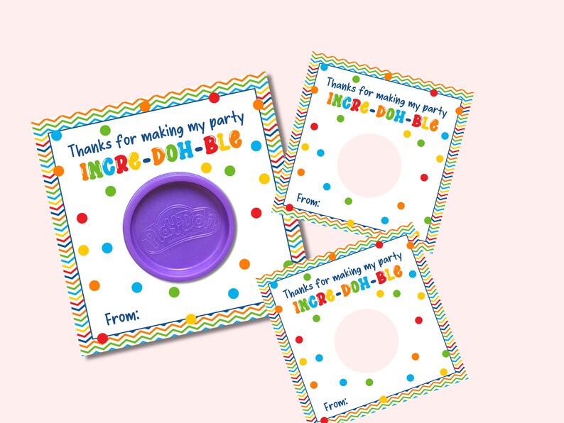 Play Dough Gift Tag | Printable Play Dough Tag | Birthday Favor Tag ...
