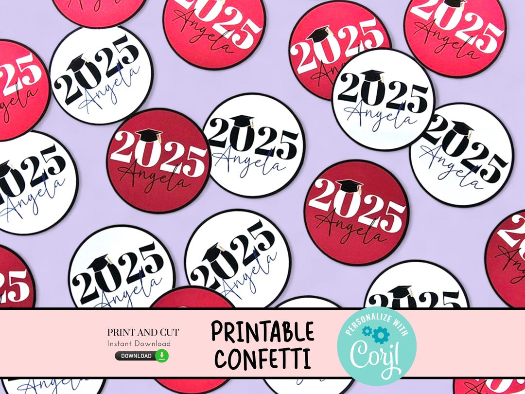 Printable Graduation Confetti | Printable and Editable | High School ...