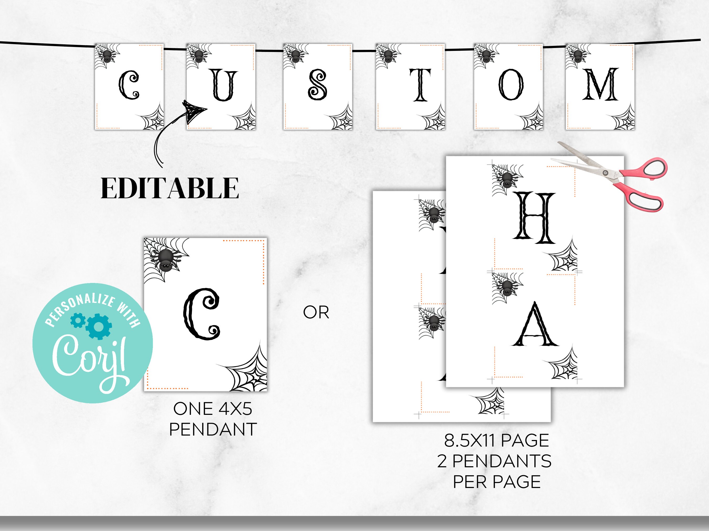 Editable and Printable Spider Halloween Banner for Birthday Party, Baby ...