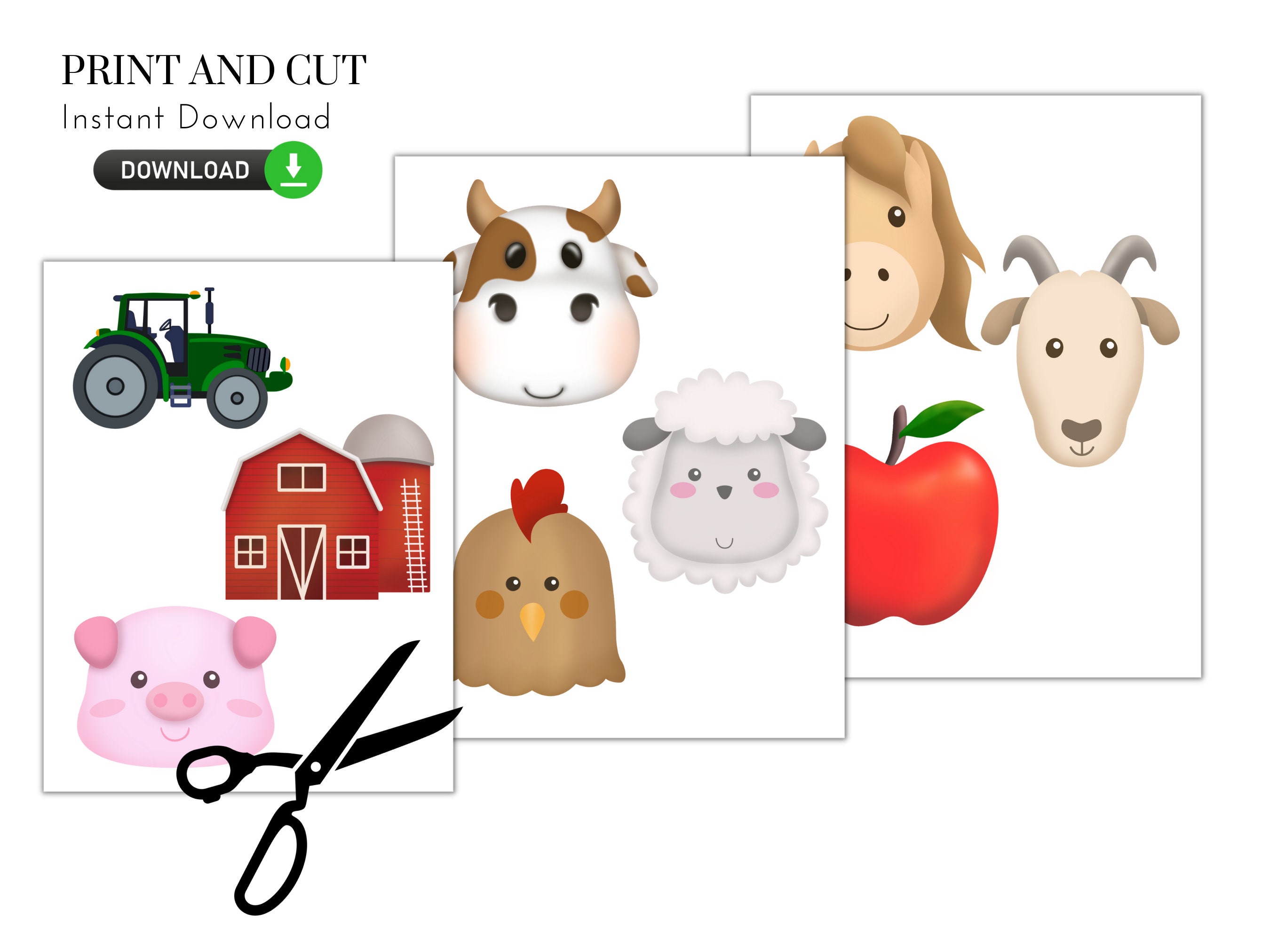 Farm Themed Centerpieces printable Digital Farm Party - Etsy