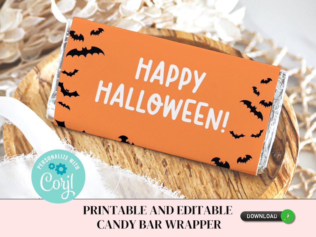 Editable and Printable Bat Candy Wrappers - Print and Cut, Instant ...