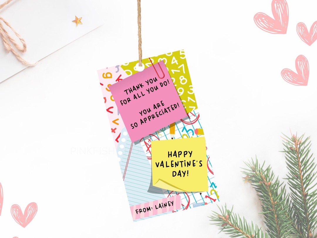 Teacher Valentine Tag | Printable and Editable Valentine's Day Tag for ...