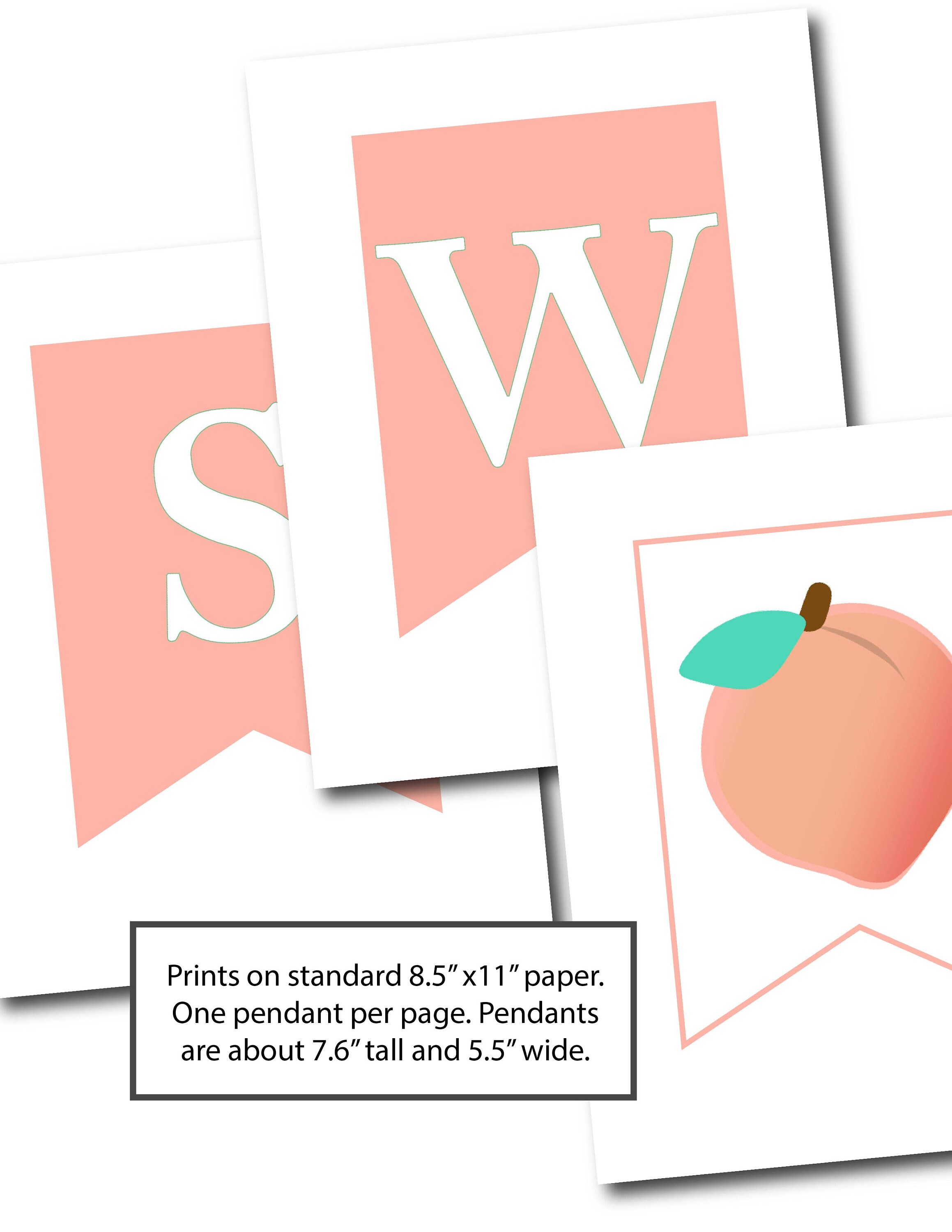 Sweet as Peach Banner (DIGITAL) - Instant Download, Peach Party, One ...