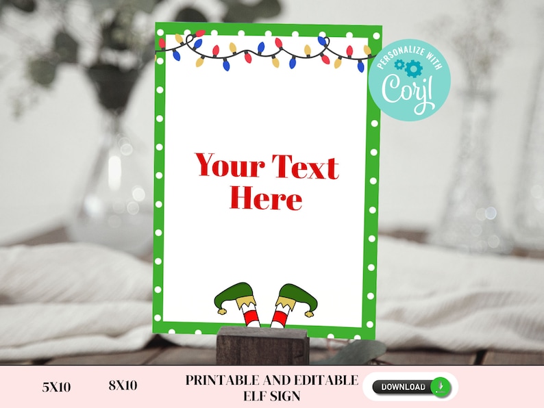 Editable and Printable Elf Sign - Custom Text, Elf Letterhead, Santa ...