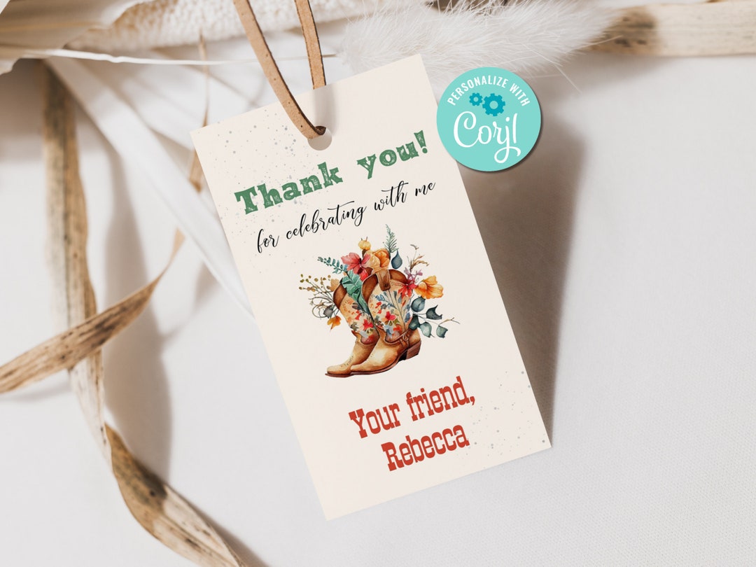 Editable and Printable Boho Rodeo Favor Tag - DIY Party Tags, Stickers ...