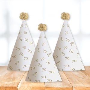 Printable 70th Birthday Party Hat (DIY) - Download | Bday Party | 70th ...